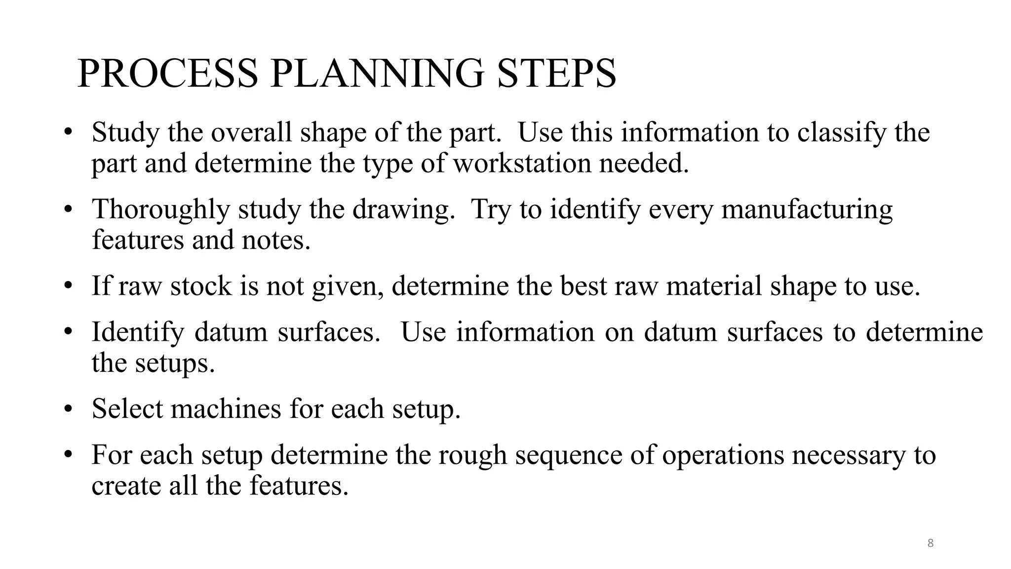 Process planning with an example | PPTX