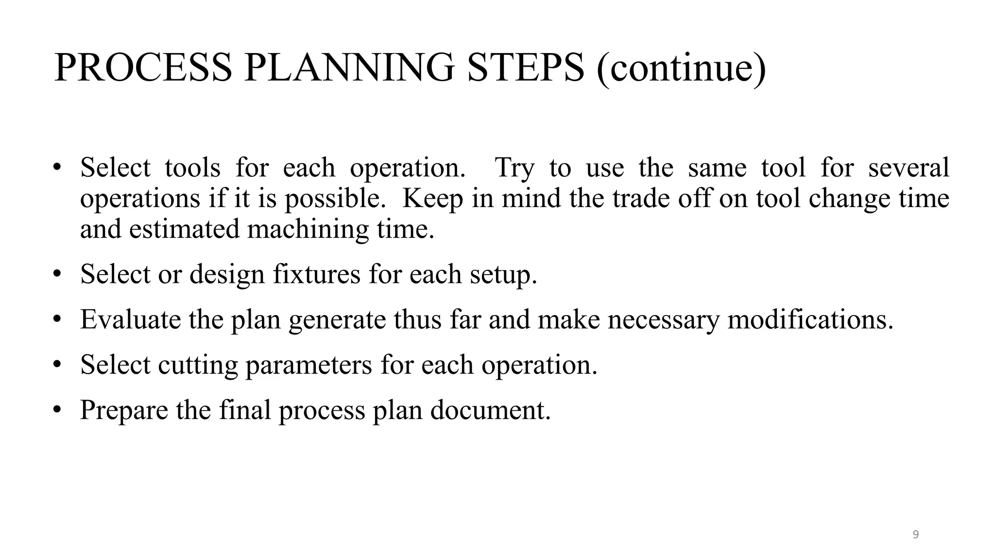 Process planning with an example | PPTX