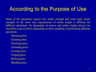 Classification and Types of Press | PPTX