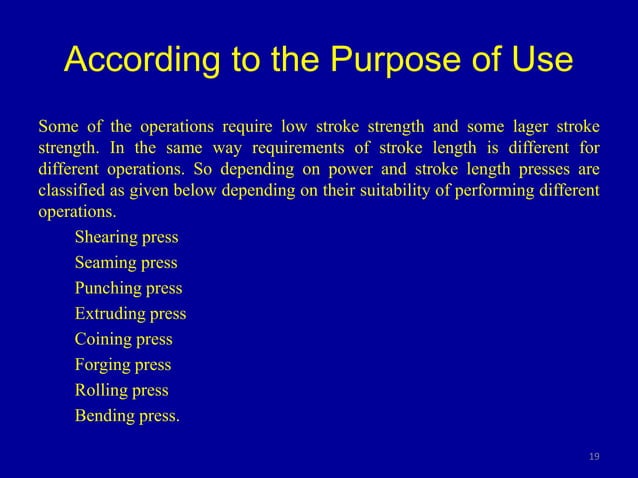 Classification and Types of Press | PPTX