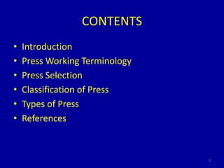 Classification and Types of Press | PPTX