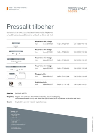 Pressalit tilbehør 2017 | PDF