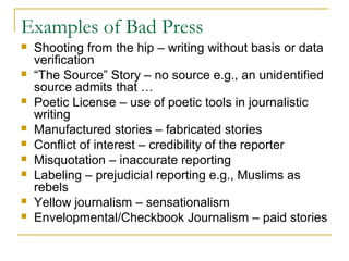 Press and its limitations | PPT