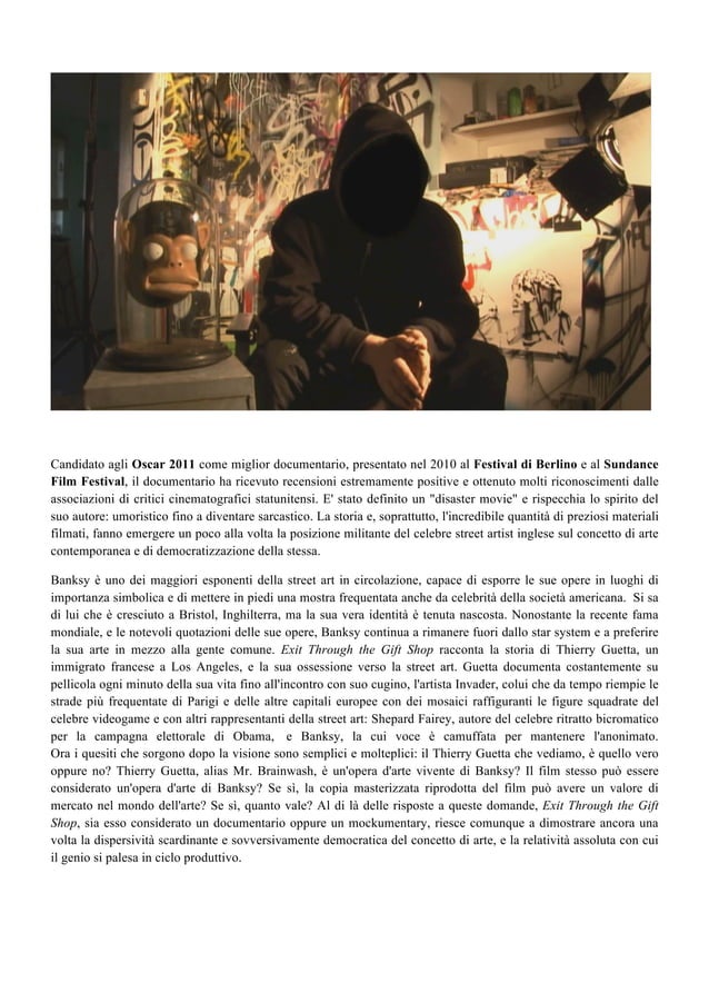 Pressbook Exit Through The Gift Shop -Banksy | PDF