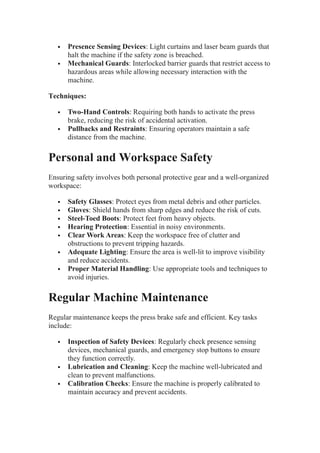 Press Brake Operation: Challenges and Safety Best Practices | DOCX