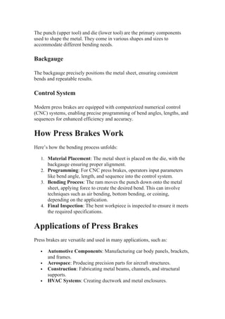 Press Brake Operation: Challenges and Safety Best Practices | PDF