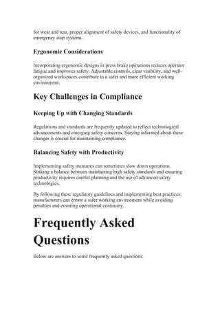 Press Brake Safety: Best Practices and Compliance | DOCX