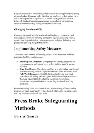 Press Brake Safety: Best Practices and Compliance | PDF