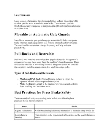 Press Brake Safety: Best Practices and Compliance | DOCX