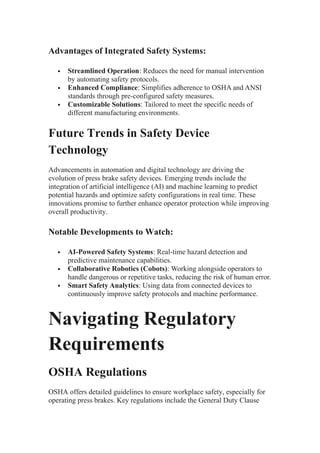 Press Brake Safety: Best Practices and Compliance | DOCX