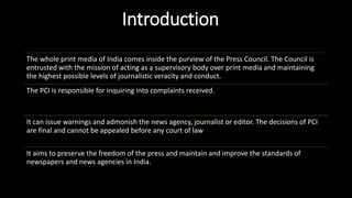 Press Council of India (PCI) Zahir bukhari.pptx