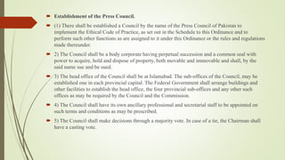 Press council of pakistan ordinance, 2002 | PPTX