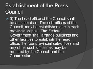 Press Council of Pakistan Ordinance 2002 and its Code of Ethics | PPT