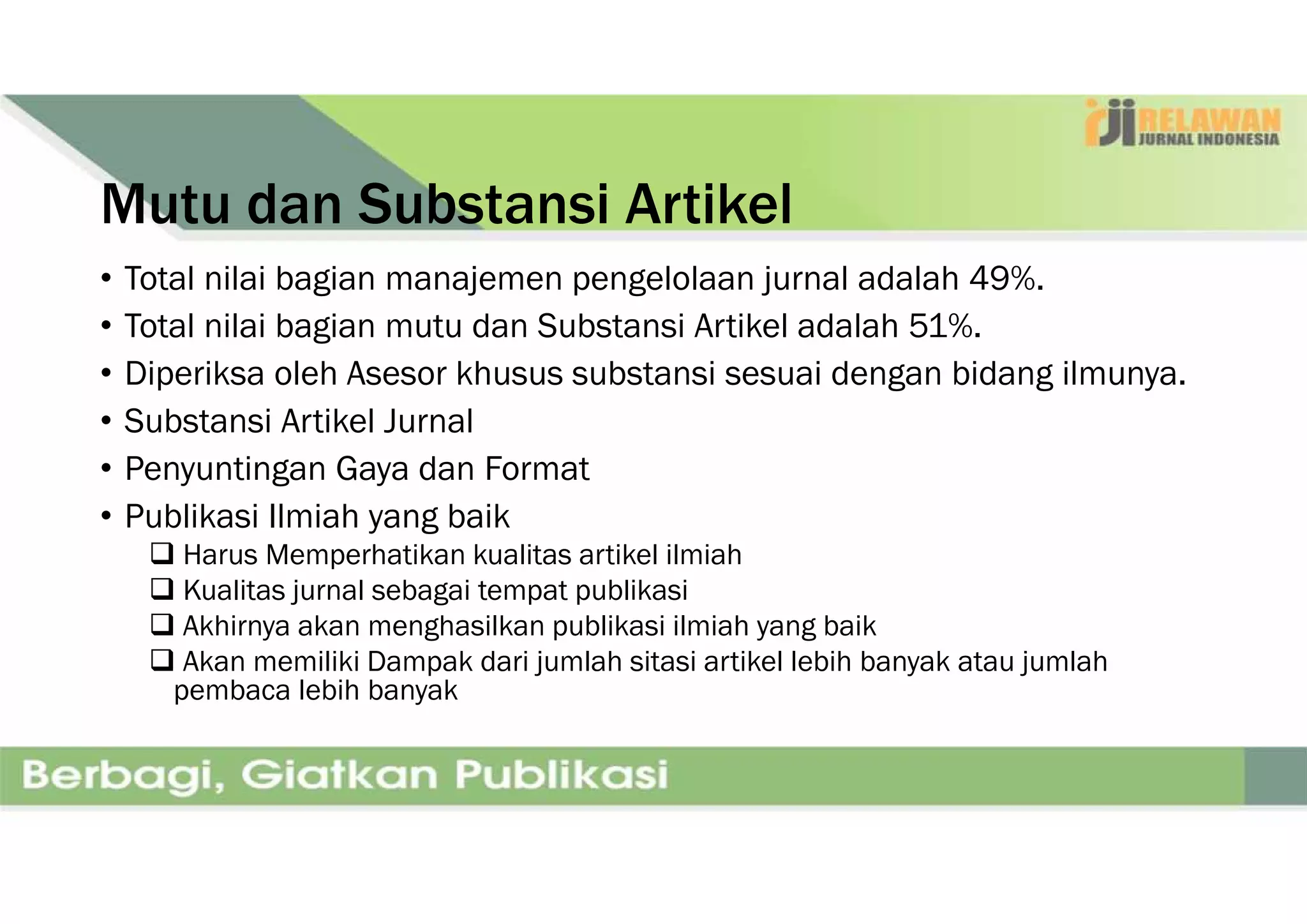 Pengembangan Mutu Jurnal Nasional Menuju Terakreditasi | PDF