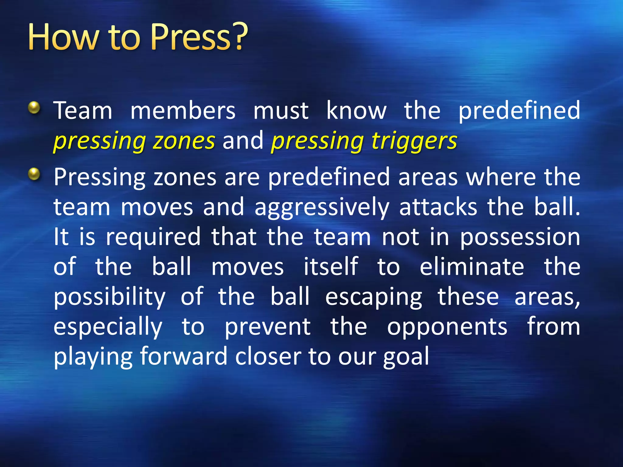 Pressing in soccer | PDF