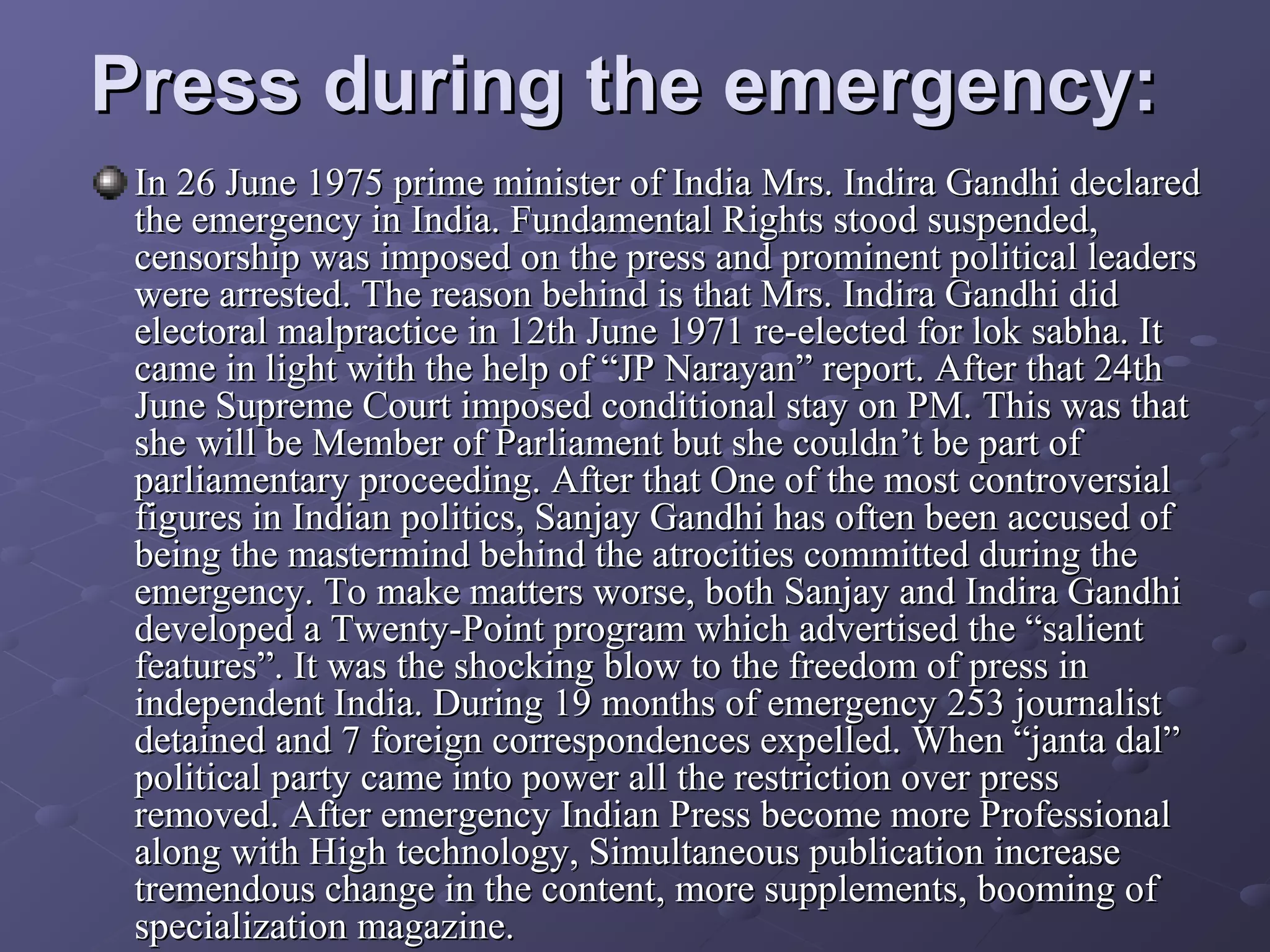 Press in independent india | PPT