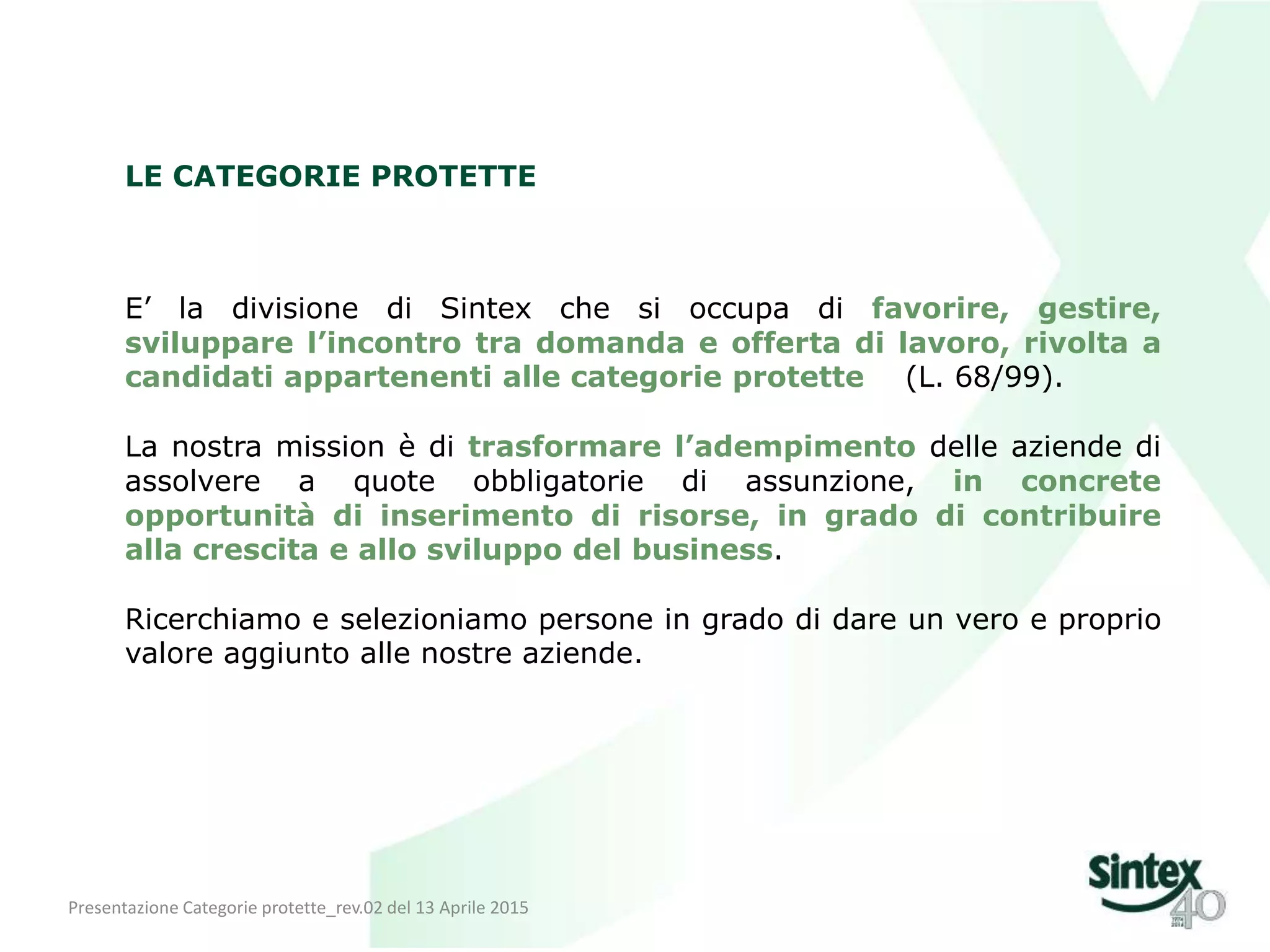Categorie protette - Sintex | PPTX