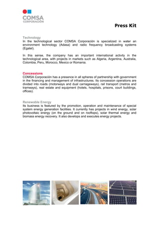 Press kit COMSA Corporación | PDF