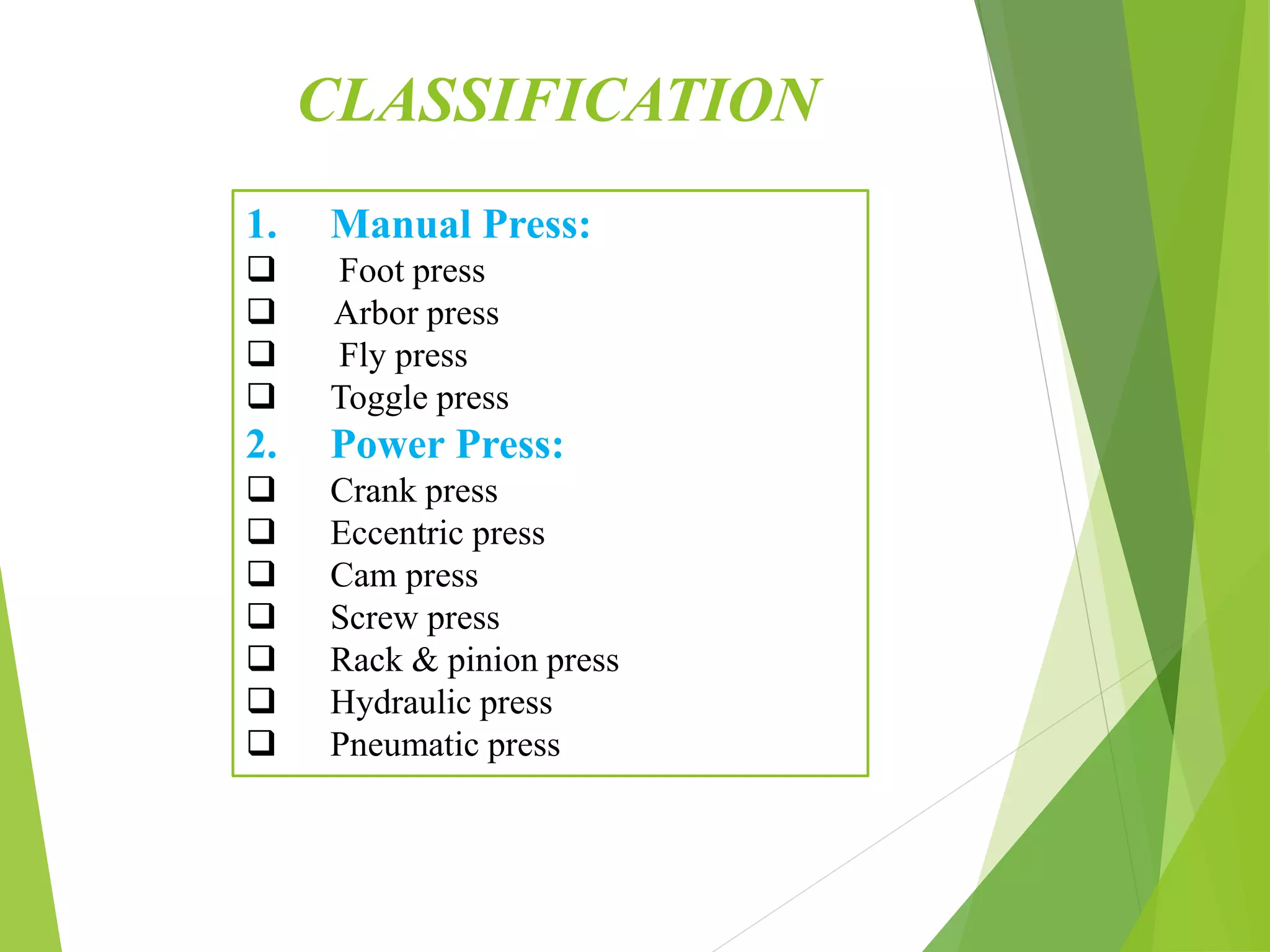 Press machines ppt | PPTX