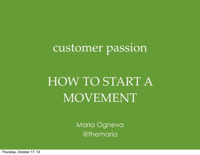 Customer Passion: How to Create Movements | PDF