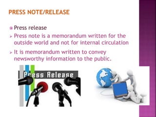 Press note and news article | PPT