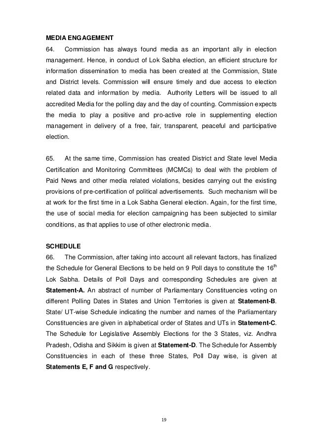 Press Note for General Election 2014 for Loksabha & Assembly Election…