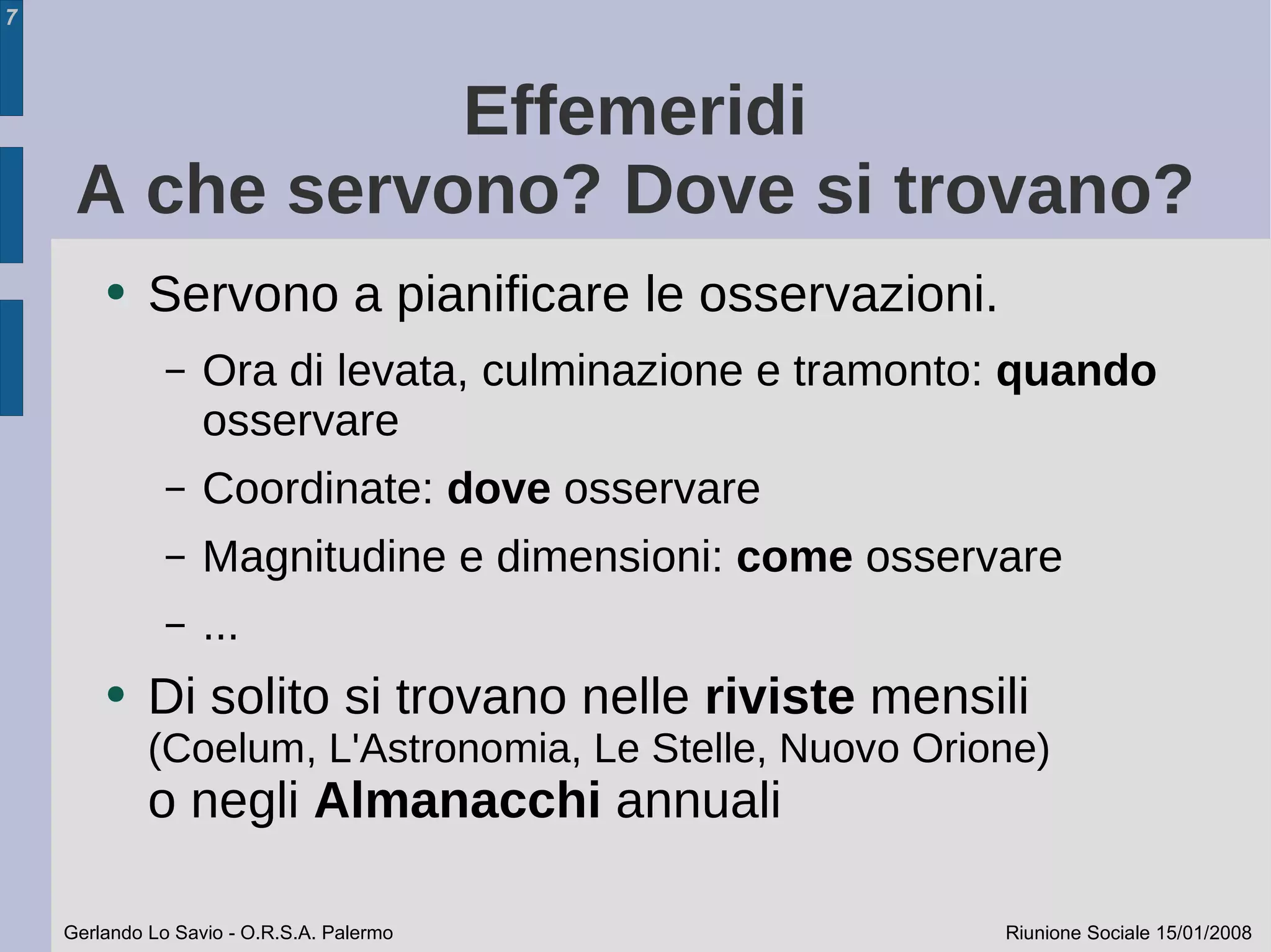 Sistema Solare: Orbite, effemeridi, aspetto dei pianeti | PDF