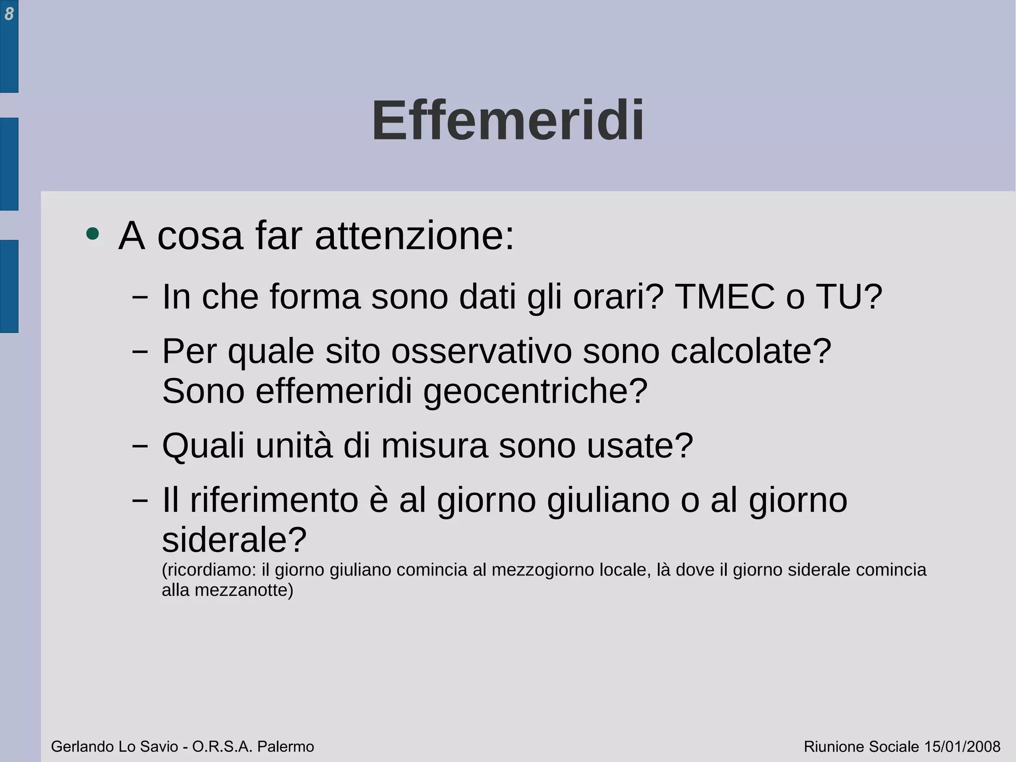 Sistema Solare: Orbite, effemeridi, aspetto dei pianeti | PDF