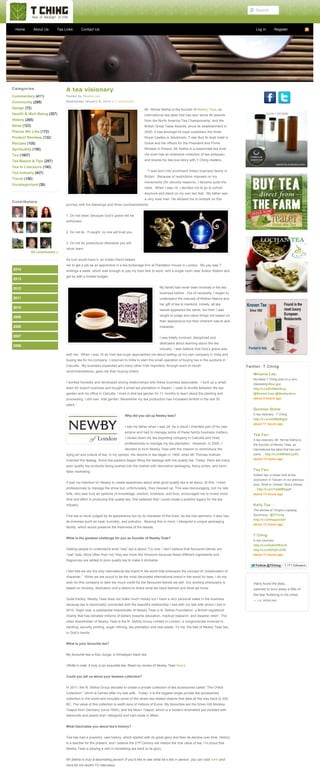 Newby Teas of London - Press Coverage | PDF
