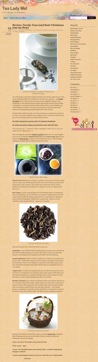Newby Teas of London - Press Coverage | PDF