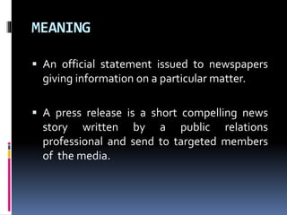 Media Management : Press release | PPTX