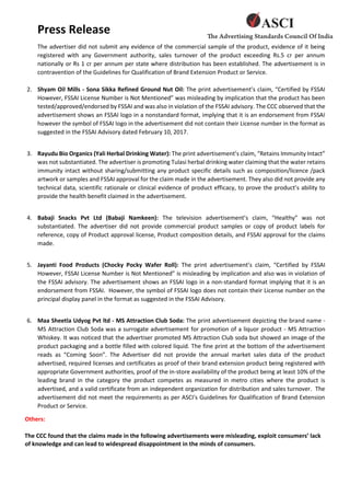 Press release asci ccc december 2019 | PDF