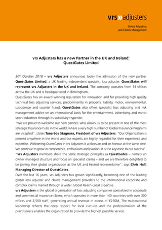 Press release - new vrs partner in the UK and Ireland | PDF