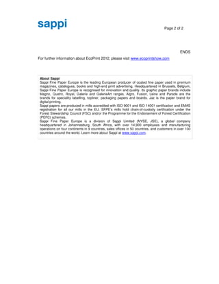Press release sappi ecoprint event 2012- uk | PDF