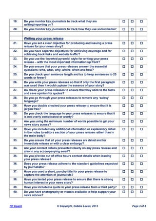 Press release checklist UK | PDF | Media Industry | Industries
