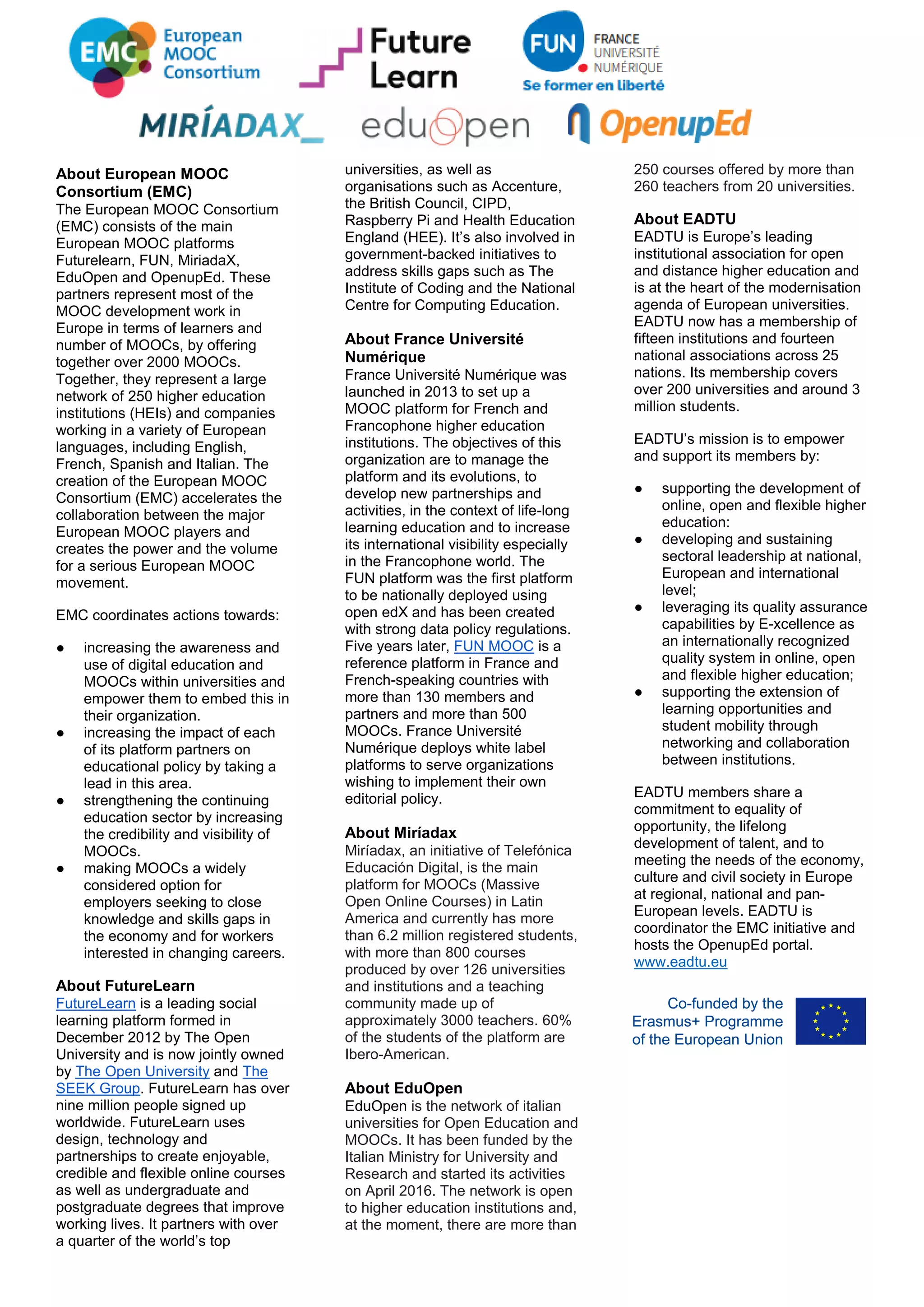 The European MOOC Consortium (EMC) launches a Common Microcredential ...