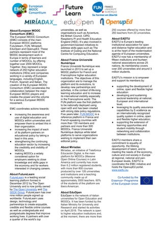 The European MOOC Consortium (EMC) launches a Common Microcredential Framework (CMF) | PDF ...
