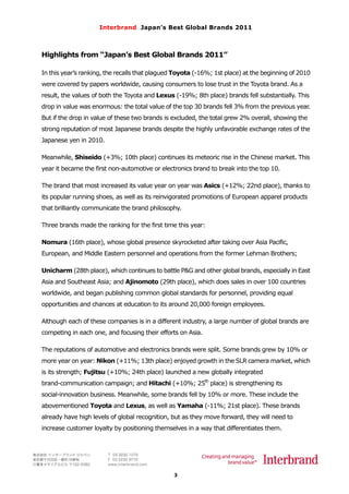 Interbrand Japan's Best Global Brands 2011 | PDF