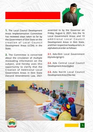 PRESS STATEMENT FROM THE DESK OF THE CHAIRMAN, LOCAL COUNCIL ...