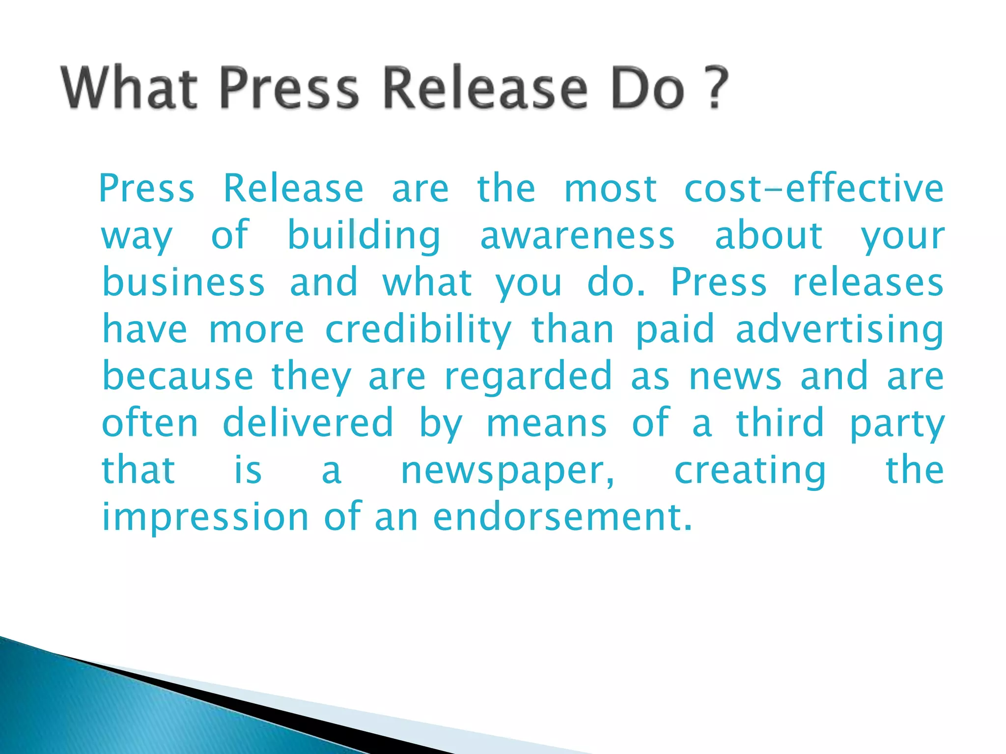 Press release ppt | PPTX