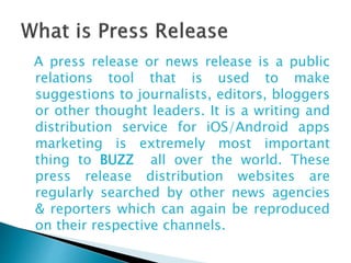 Press release ppt | PPTX