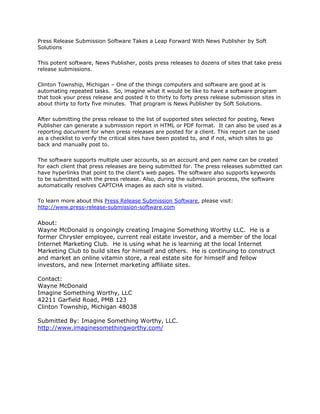 Press release submission software 1 | PDF