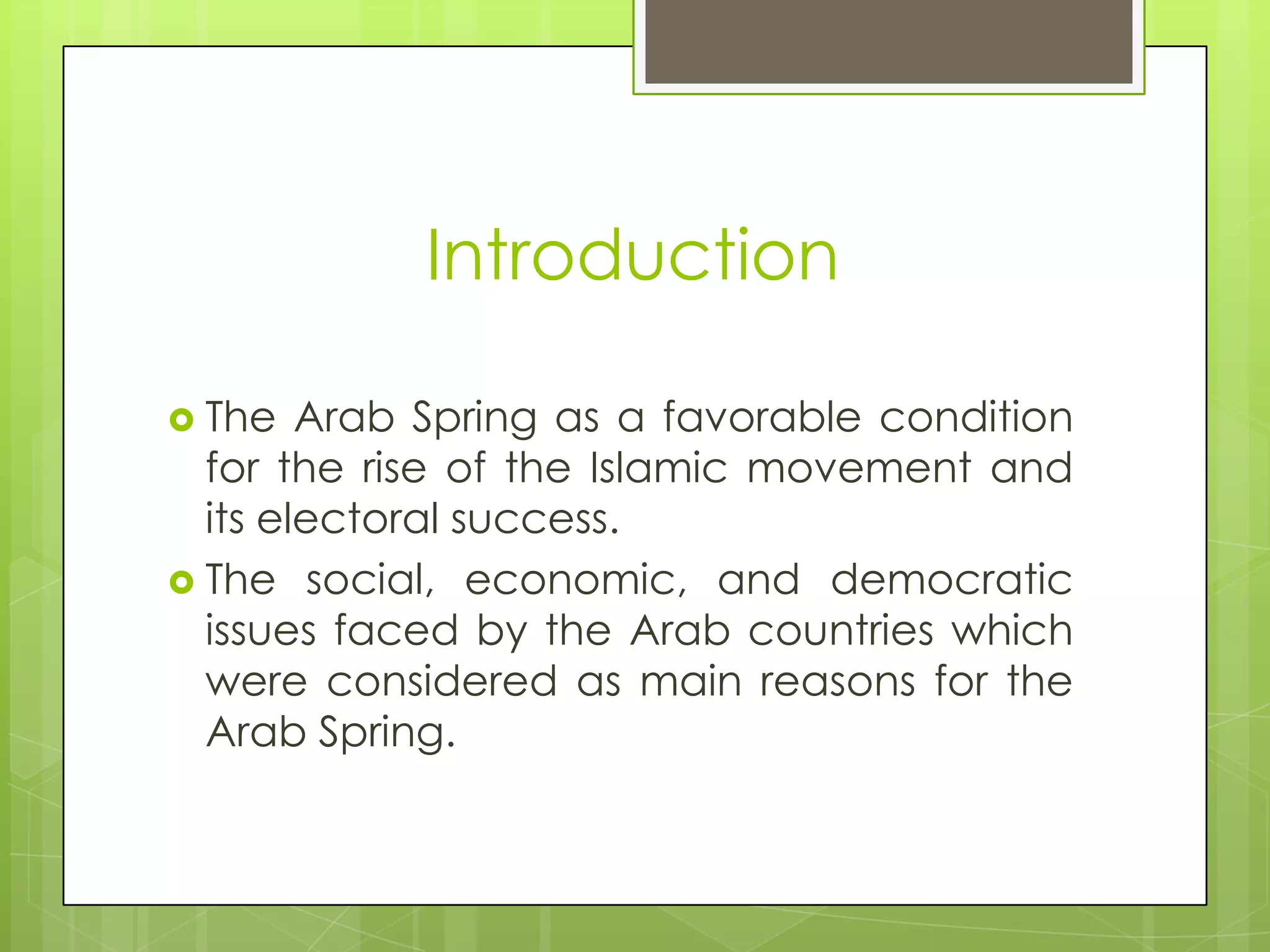 Arab Spring Towards Islamic Governance | PPT