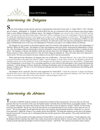 The Tainan MUN I Bulletin | PDF