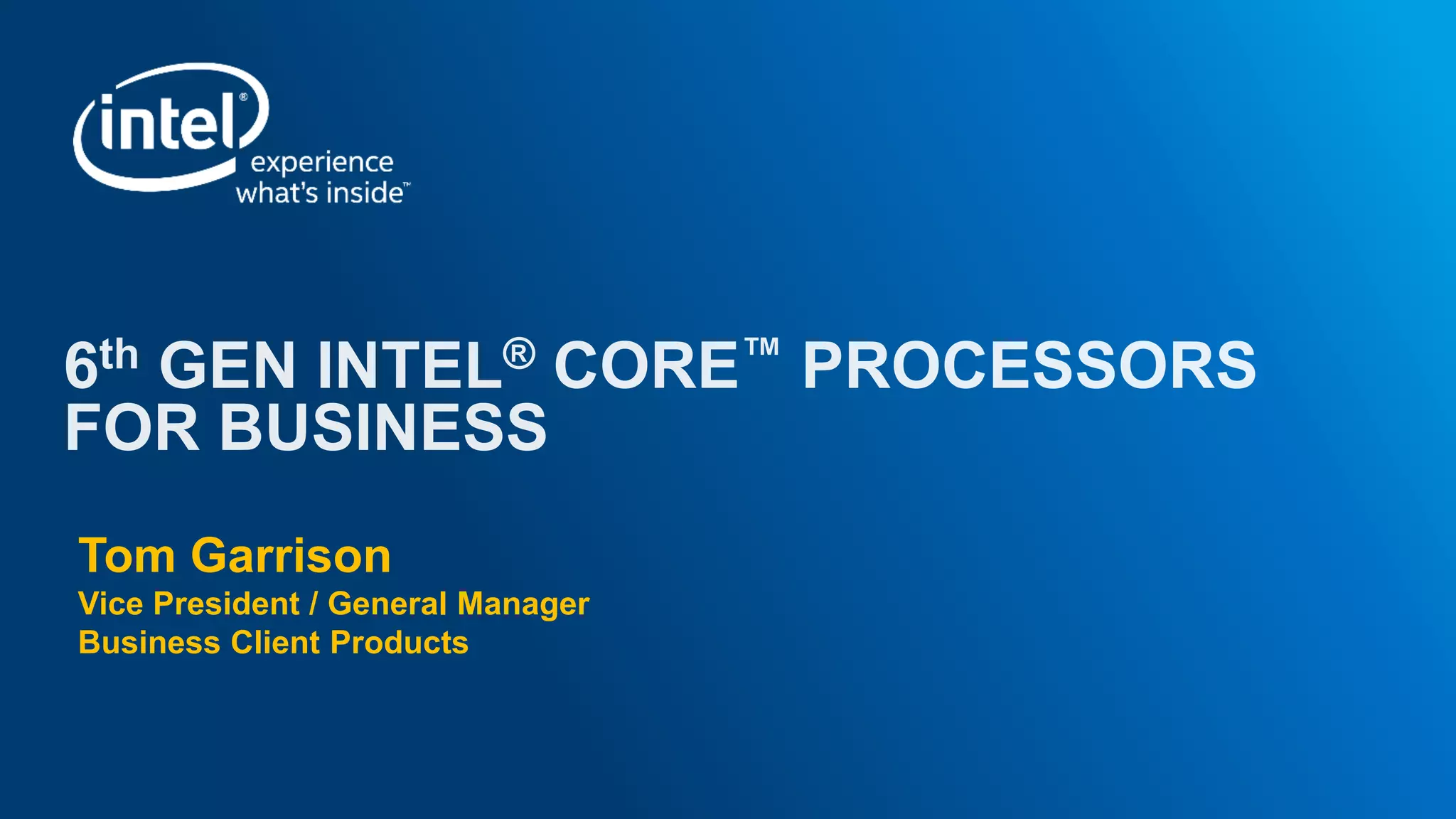 Intel 6th Gen vPro | PPT