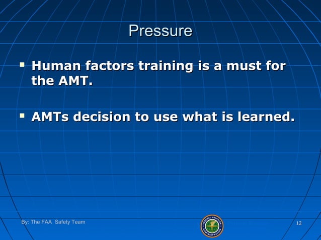Human Factos: Pressure | PPT | First Aid | Injuries
