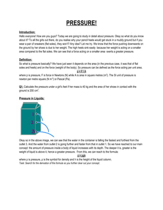 Pressure | PDF