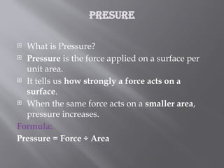 Understanding Pressure: How Force on Surfaces Affects Solids, Liquids ...