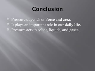 Understanding Pressure: How Force on Surfaces Affects Solids, Liquids ...