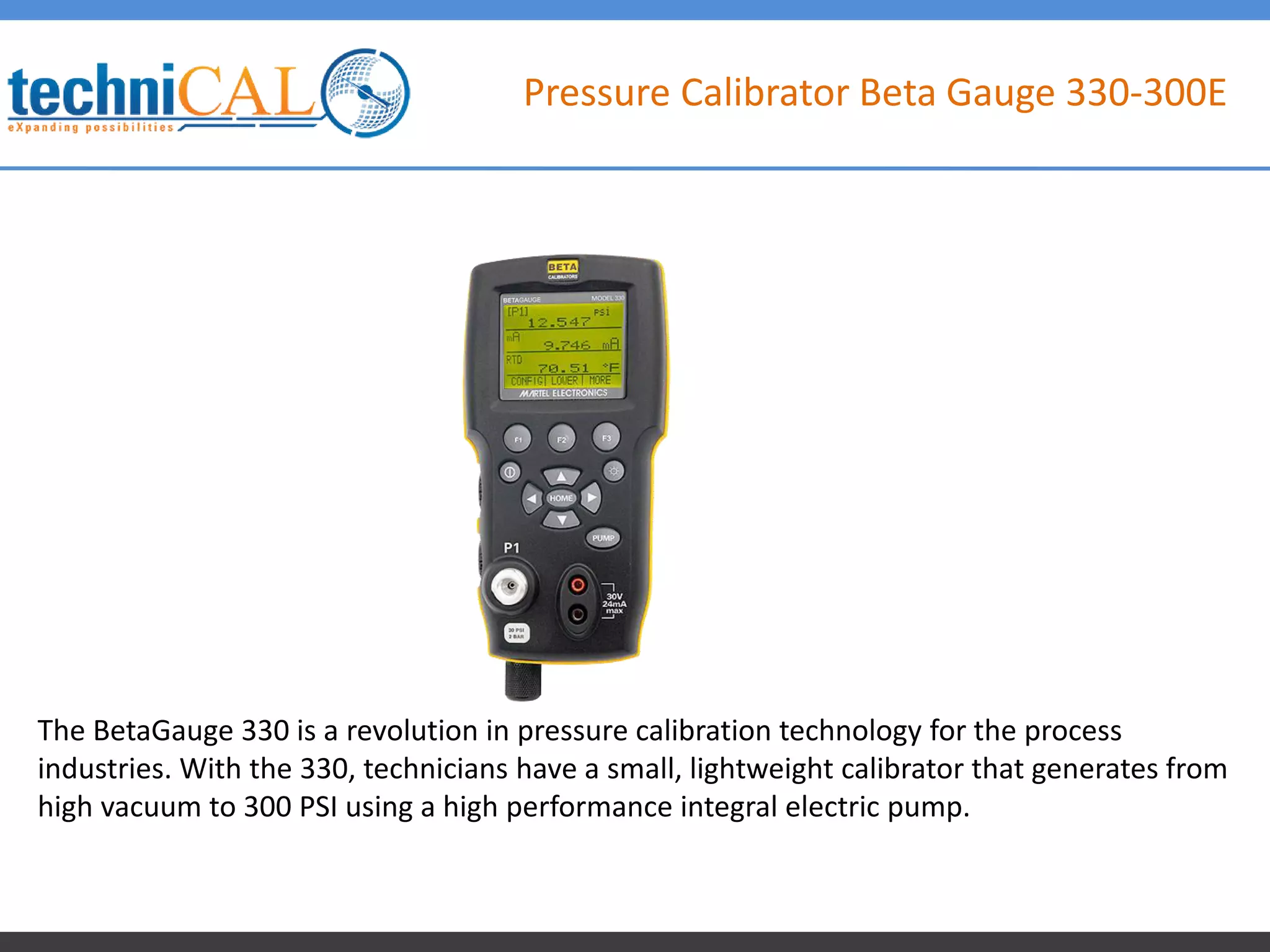 Pressure calibrator-beta gauge-330-300e | PPT